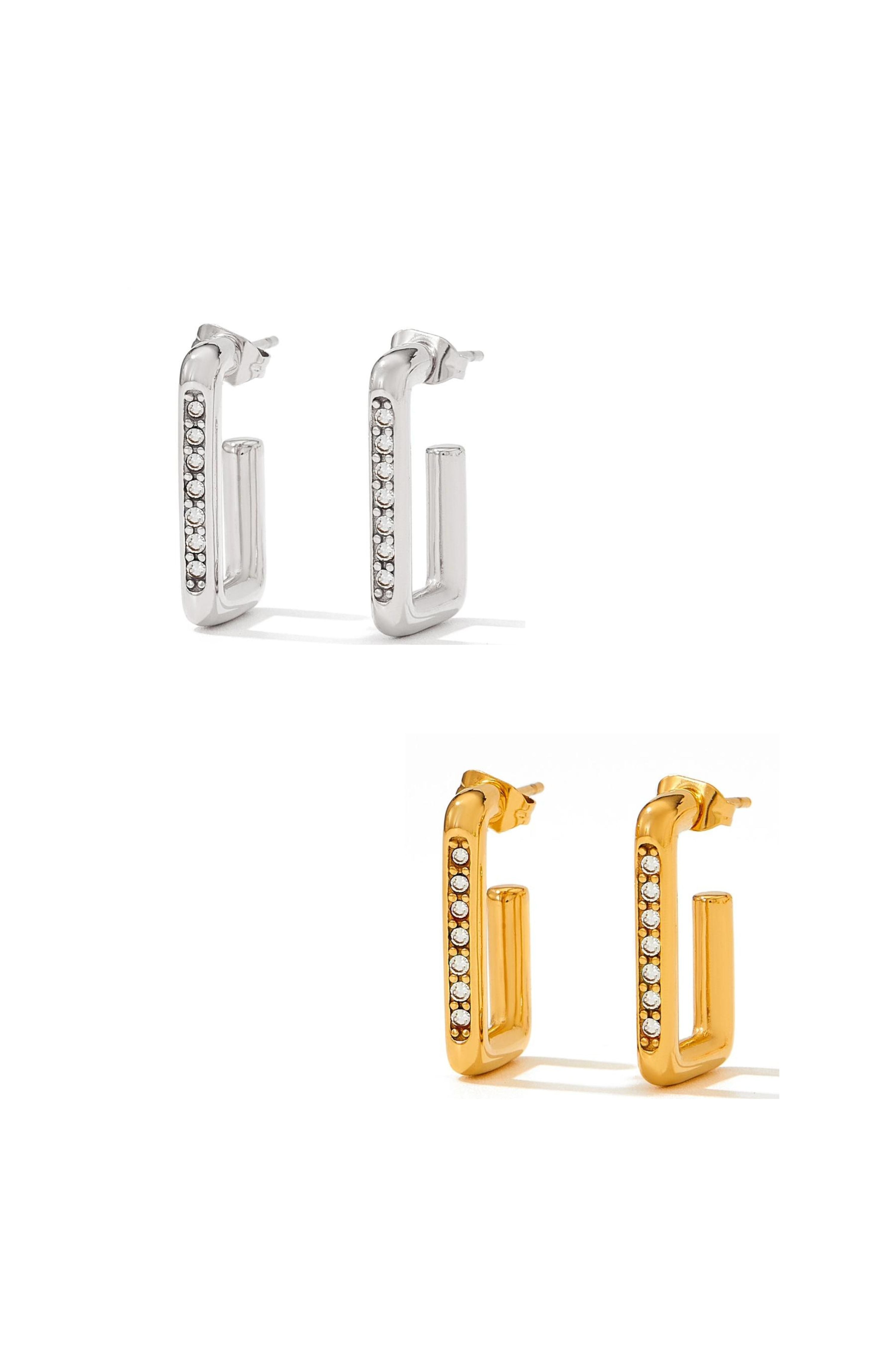 Aretes Rectangular Brillos – CarloGreco
